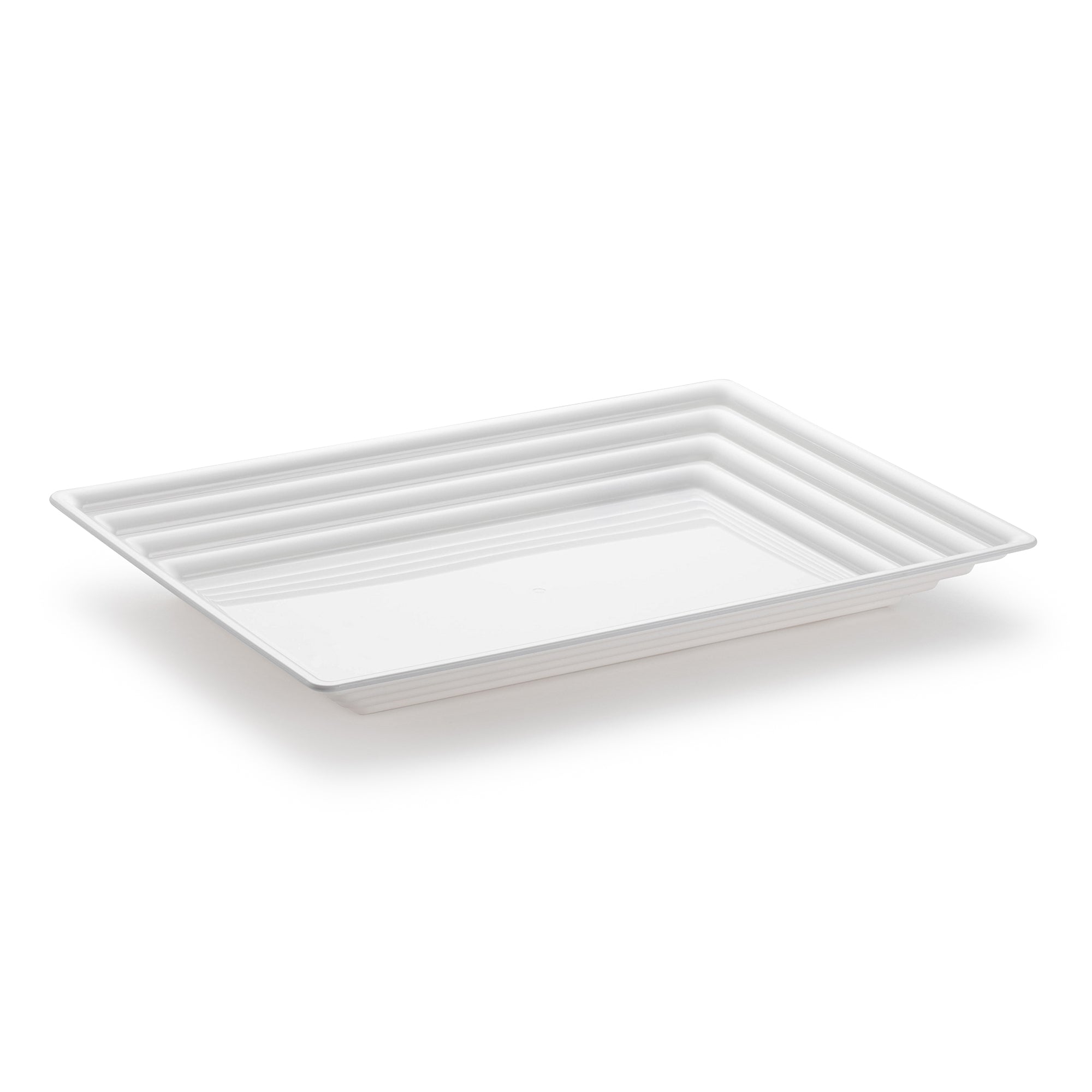 Plastic Trays - White Groove Rim Serving Tray | Kaya Collection – The ...