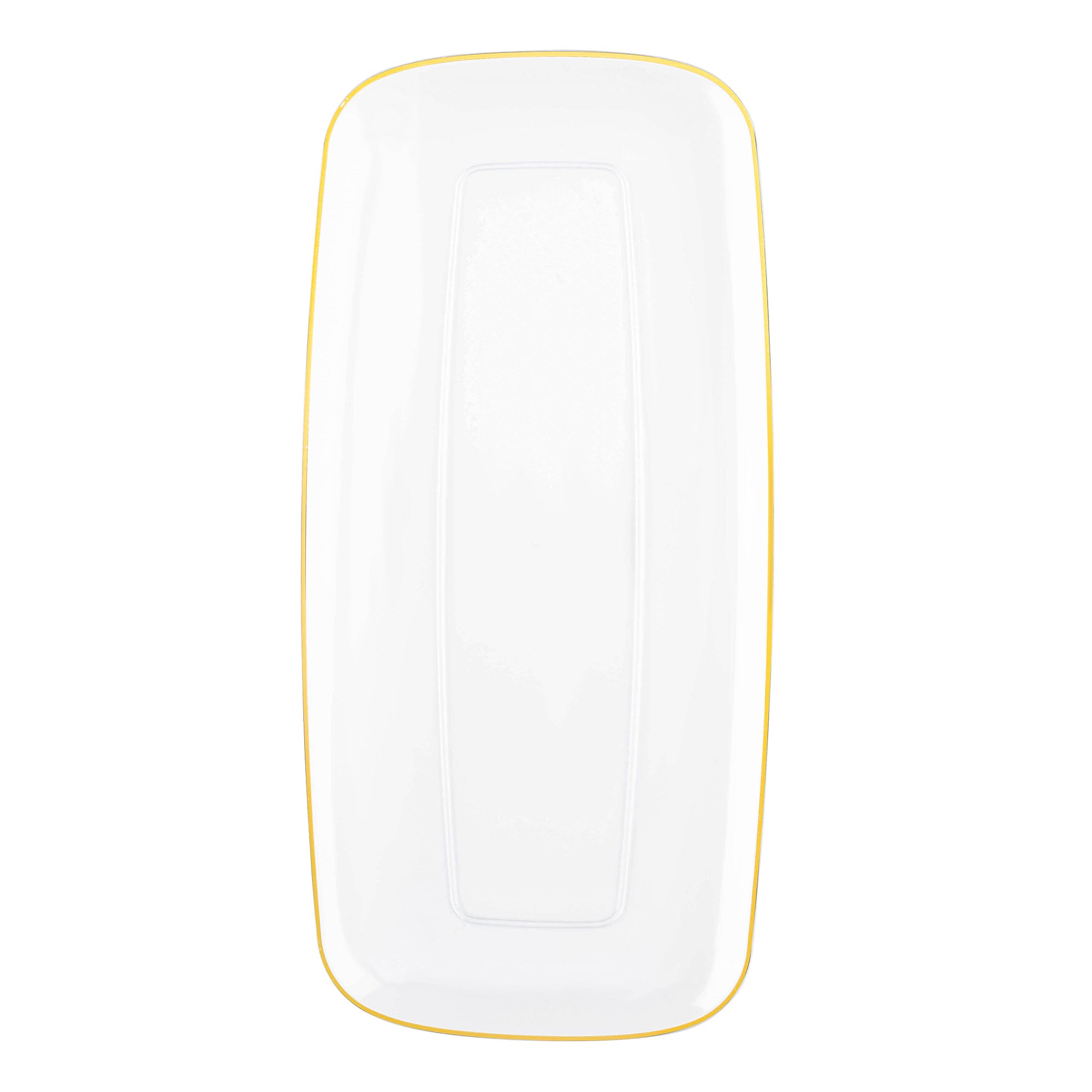 Plastic Plates - Clear Gold Flat Rectangle Plate | Kaya Collection ...