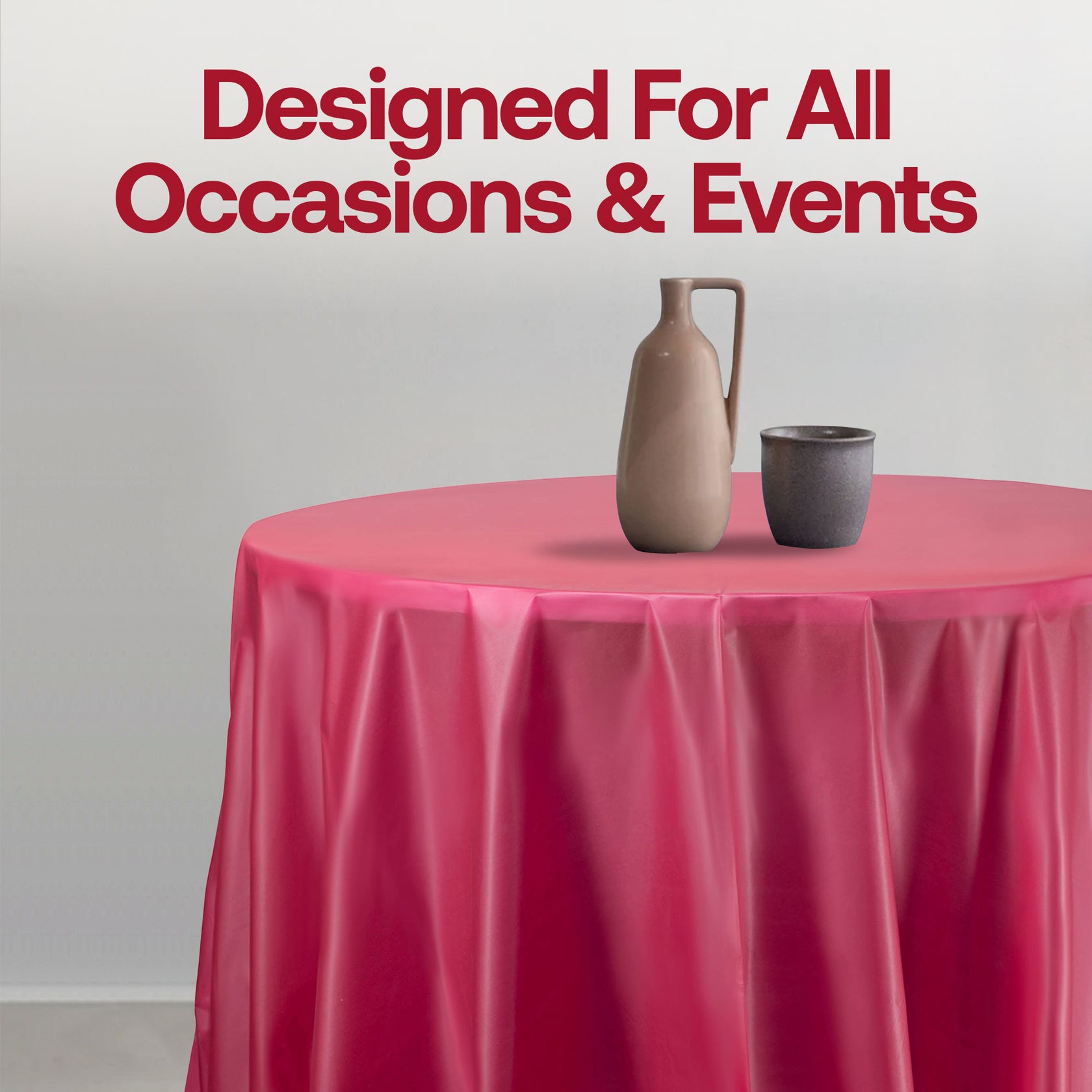 Plastic Tablecloths - Burgundy Round Tablecovers | Kaya Collection ...