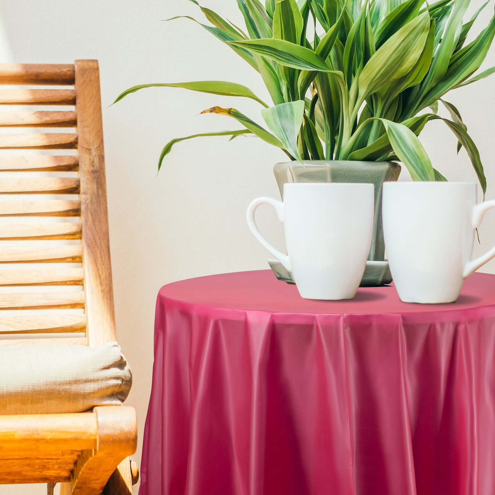 Plastic Tablecloths - Burgundy Round Tablecovers | Kaya Collection ...