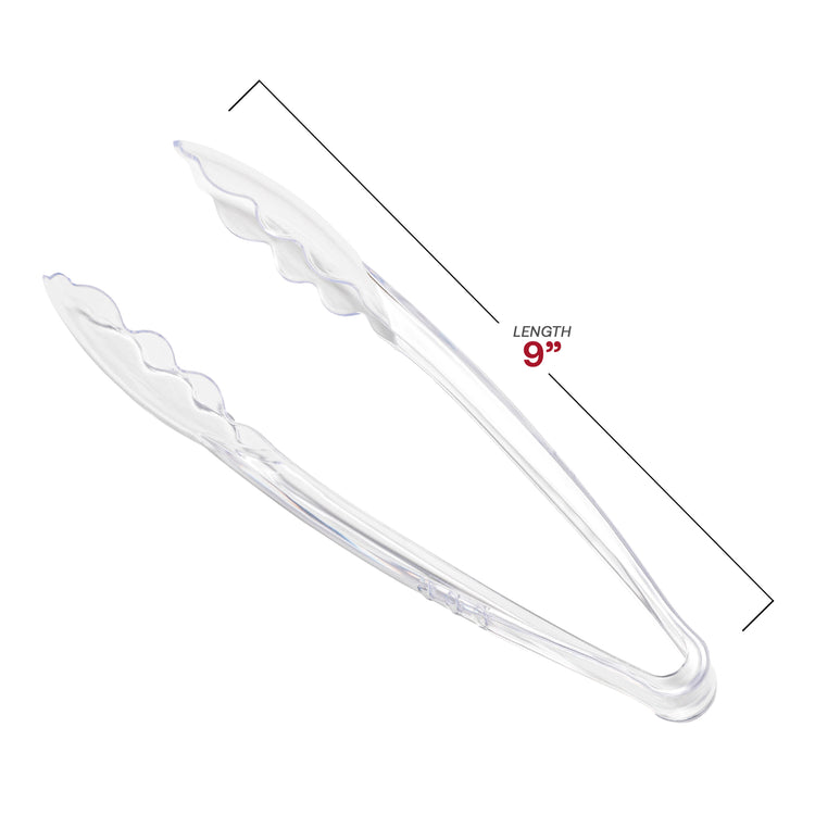 9″ Clear Plastic Serving Tongs – Paper Goods Plus