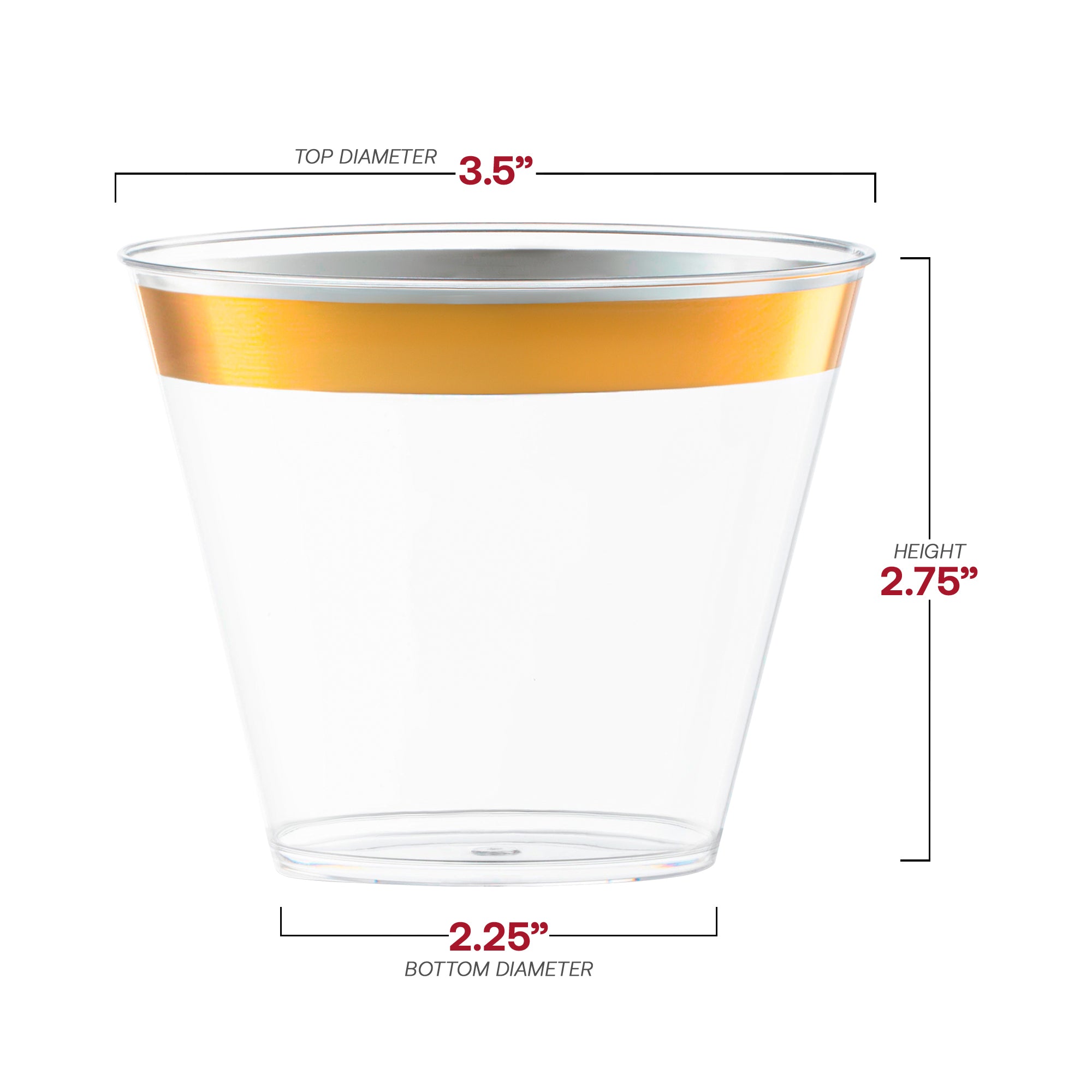 Plastic Tumbler - Clear Gold Round Cups | Kaya Collection – The Kaya ...