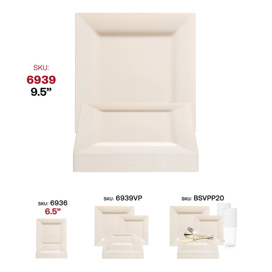 Plastic Plates - Ivory Square Dinner Plate | Kaya Collection – The Kaya ...