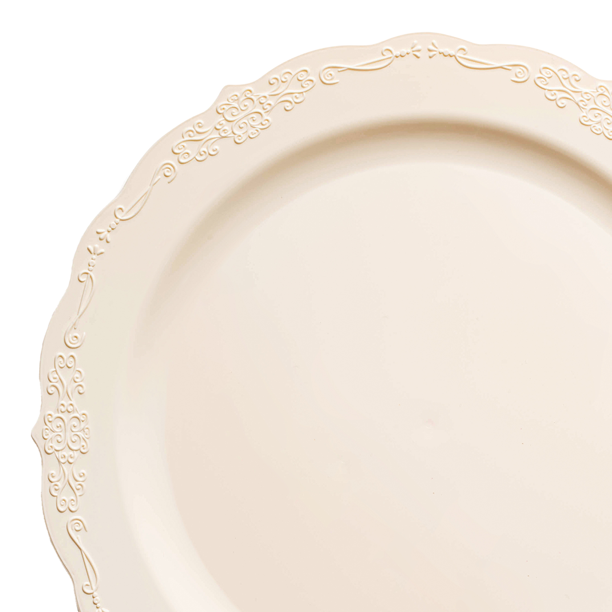 Plastic Plates - Ivory Vintage Dinner Plates | Kaya Collection – The ...