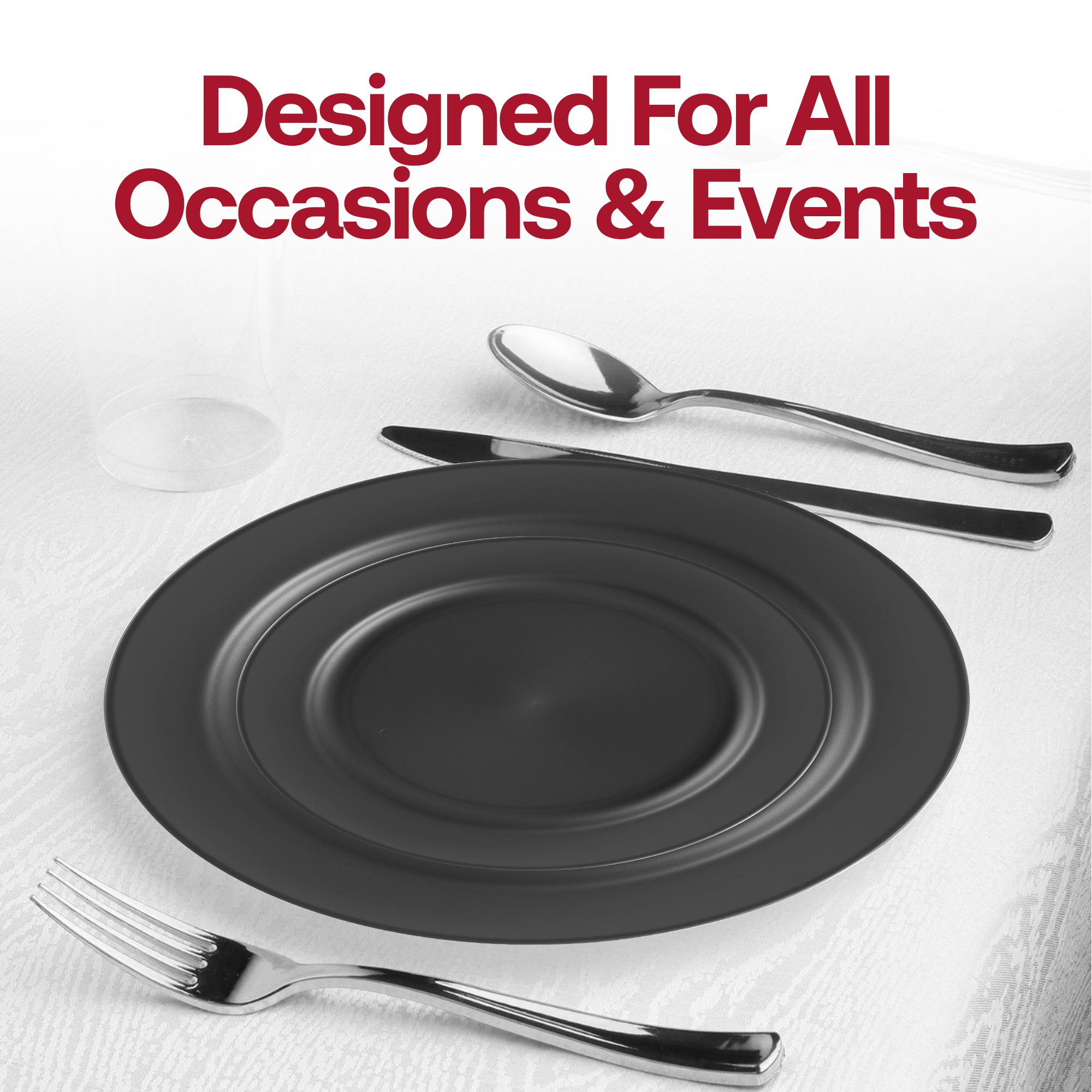 Plastic Plate - Matte Charcoal Gray Dinner Plates | Kaya Collection ...