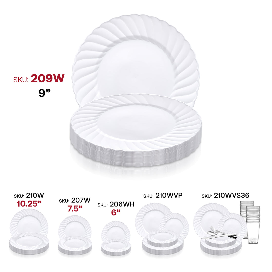 Plastic Plates - White Flair Buffet Plates | Kaya Collection – The Kaya ...