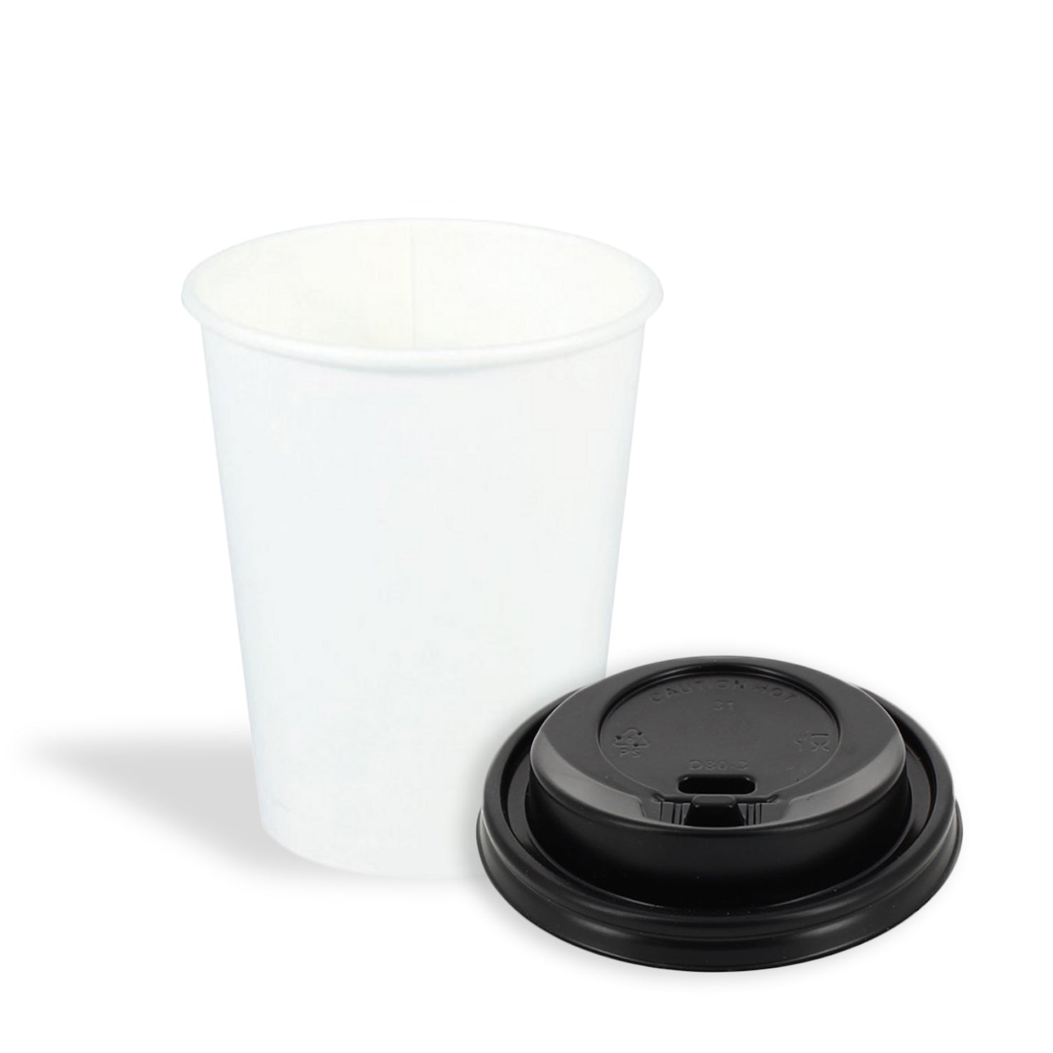 White Paper Insulated squat Hot Cup & Lid Combo set 50 Sets/Pack, 10 P ...